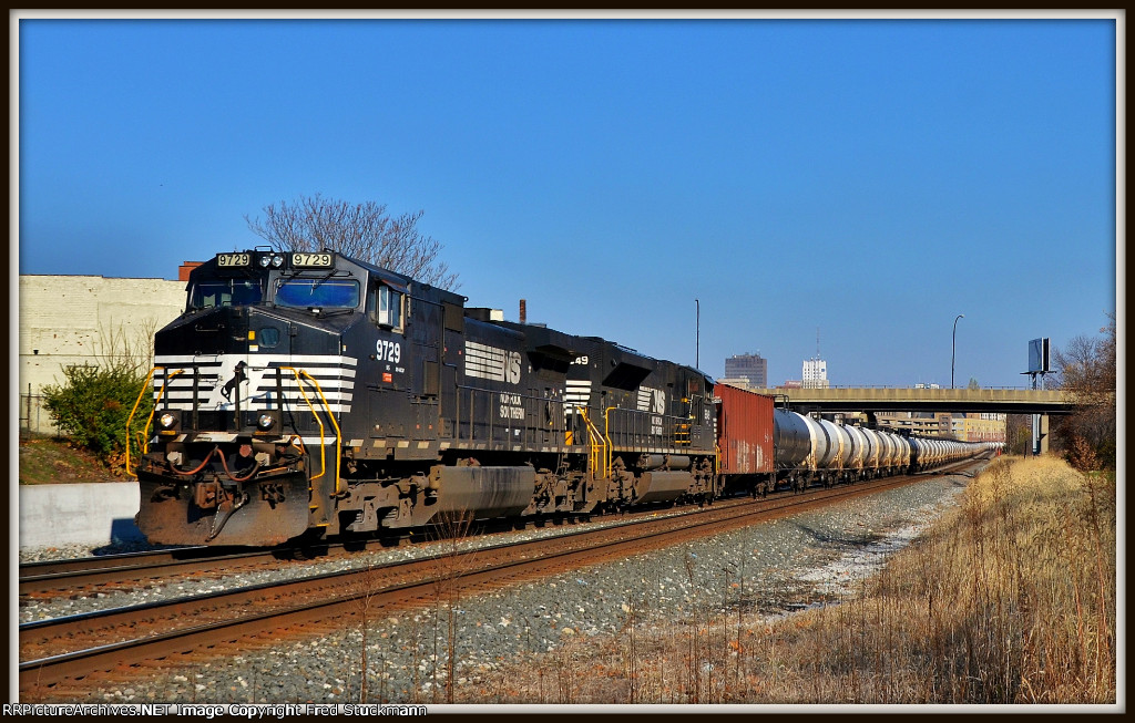 NS 9729 leads K055 on CSX.